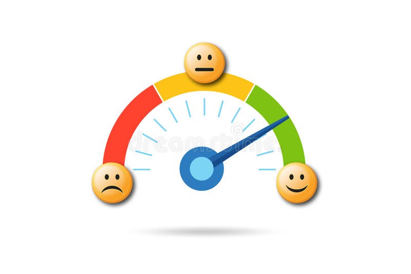 Satisfaction Meter in Customer Opinion Concept Stock Illustration ...