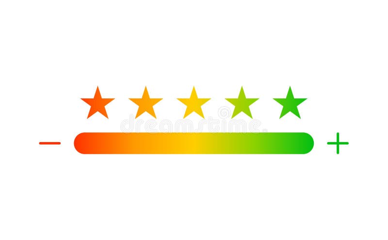 Satisfaction Stars Rating from Negative To Positive Minus To Plus Stock ...