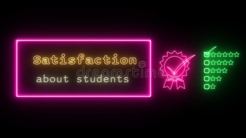 Satisfaction about Students Neon Orange Fluorescent Text Animation Pink ...