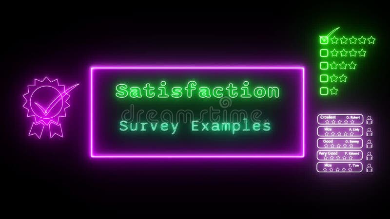 Satisfaction Survey Examples Neon Green-pink Fluorescent Text Animation ...