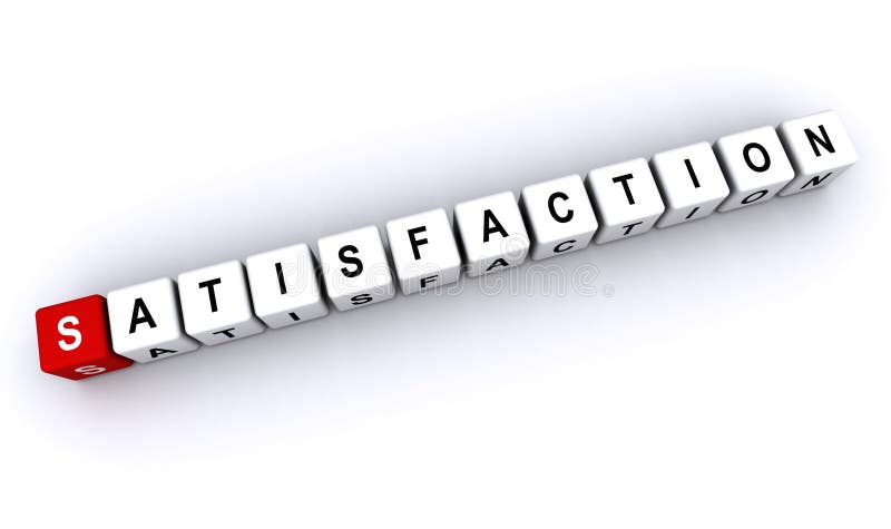 Satisfaction Word Shows Enjoyment Contentment and Fulfilment Stock ...