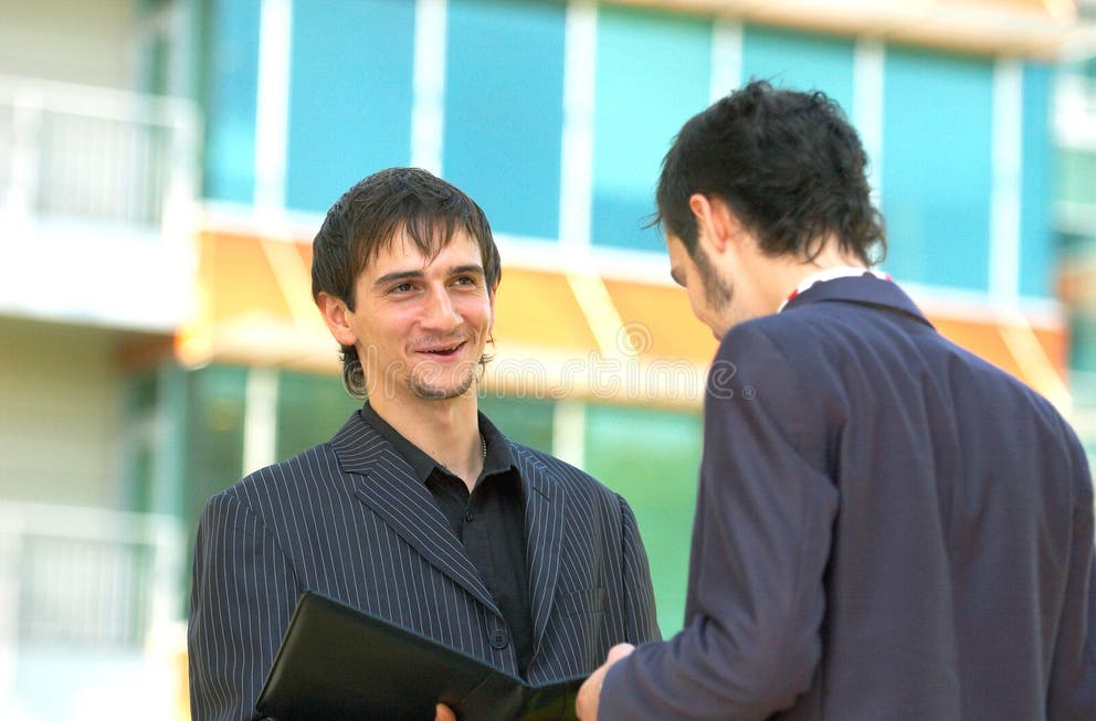 Satisfactory Performance Review Stock Image - Image of businessmen ...