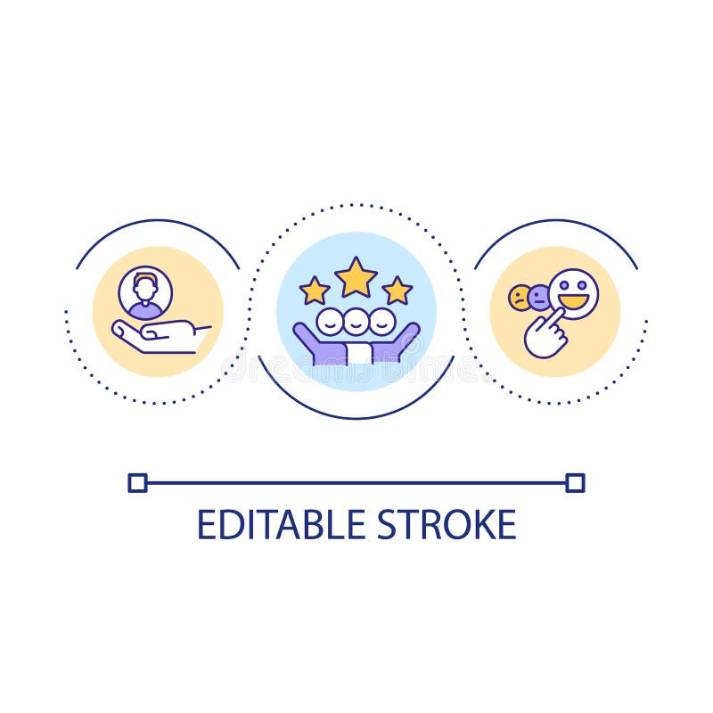 Satisfied Client Feedback Loop Concept Icon Stock Vector - Illustration ...