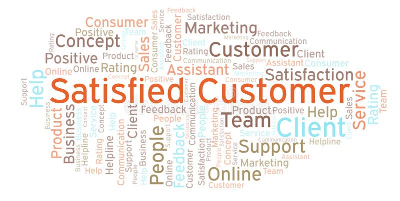 Satisfied Customer Word Cloud Stock Illustration - Illustration of word ...