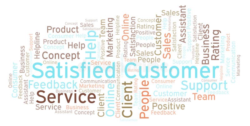 Satisfied Customer Word Cloud. Stock Illustration - Illustration of ...