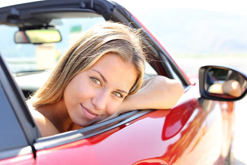 Satisfied Driver in a Convertible Car Stock Image - Image of bliss ...