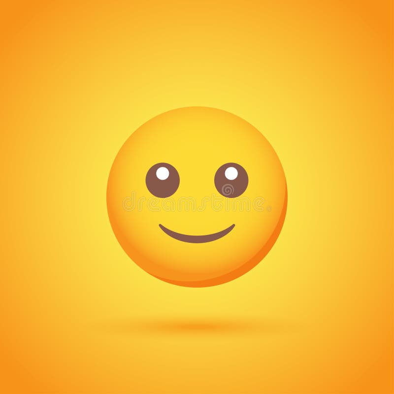Satisfied Emoticon Smile Icon with Shadow for Social Network Design ...