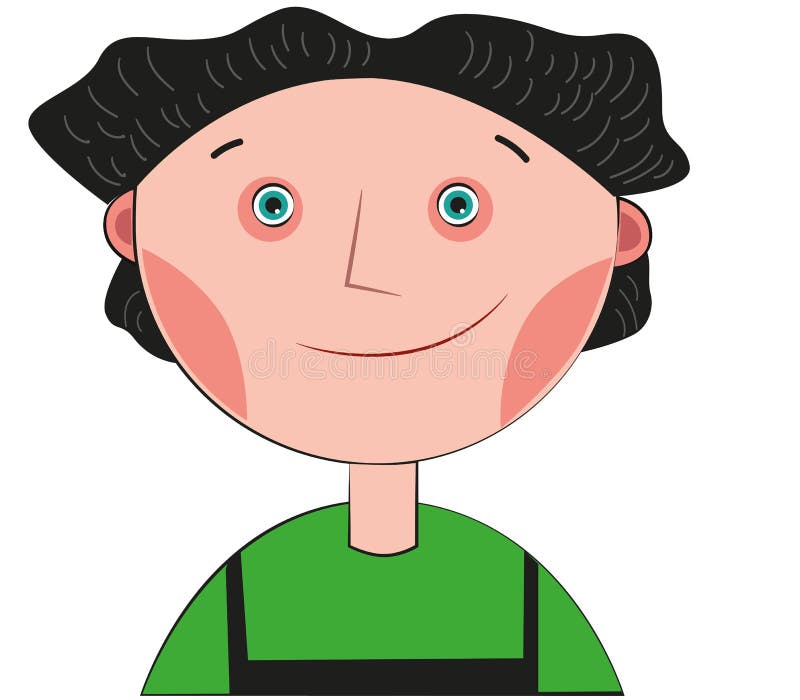 Satisfied Facial Expression of Black Boy Avatar Stock Vector ...