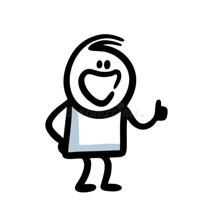 A Satisfied Guy Shows Us a Gesture of Approval Like. Stock Vector ...
