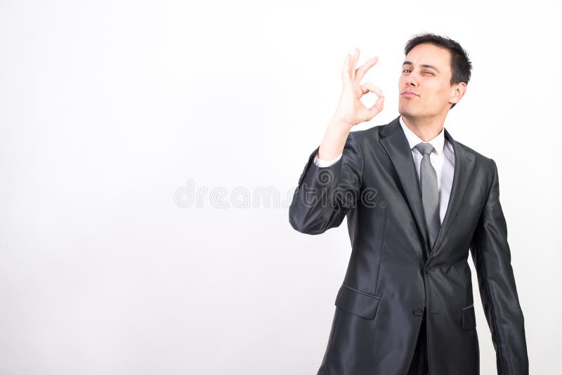 Satisfied man in suit stock photo. Image of business - 178599624