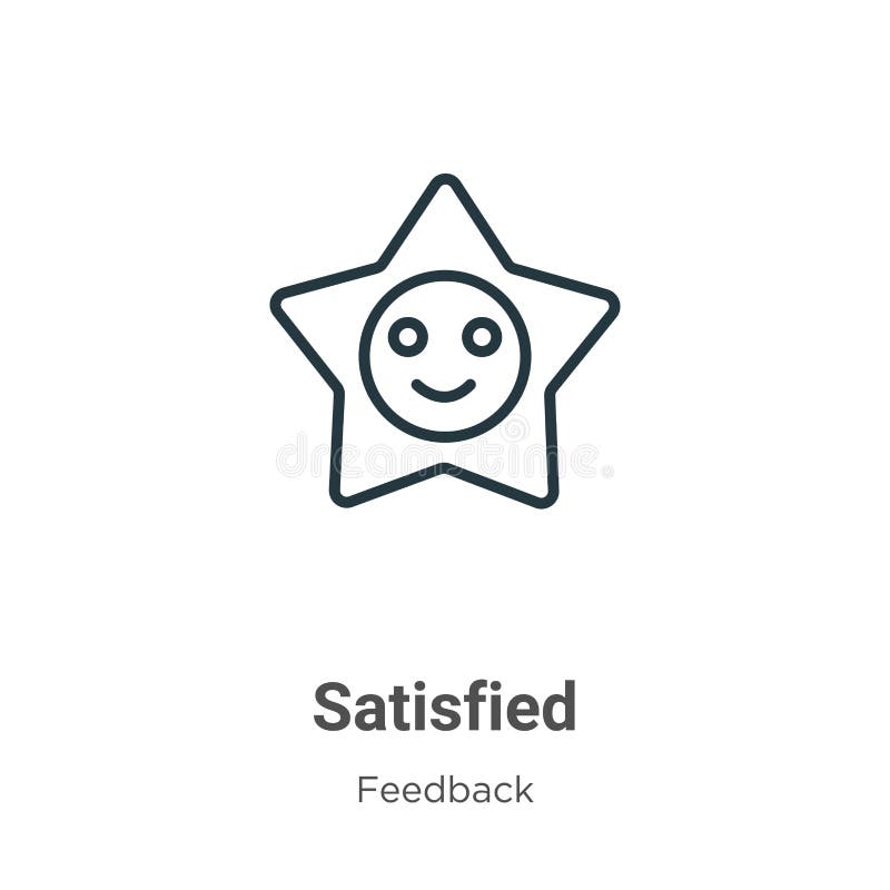 Satisfied Outline Vector Icon Thin Line Black Satisfied Icon, Flat Vector Simple Element ...
