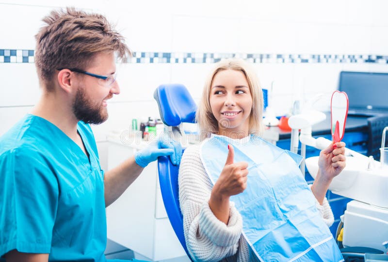 Satisfied Patient in Dentistry Stock Image - Image of dentist ...