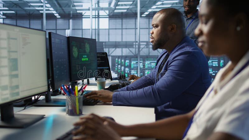 Satisfied Server Hub Programmer Seeing Access Granted Notification Stock Photo - Image of ...