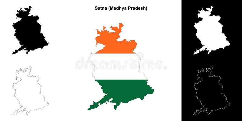 Satna outline map stock vector. Illustration of outline - 368834231