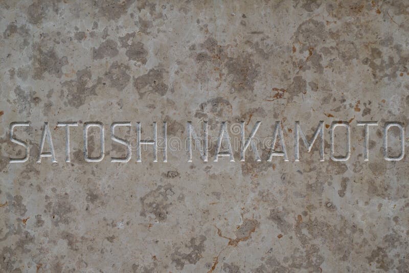 Satoshi Nakamoto Text on a Marble Table Editorial Stock Image - Image ...