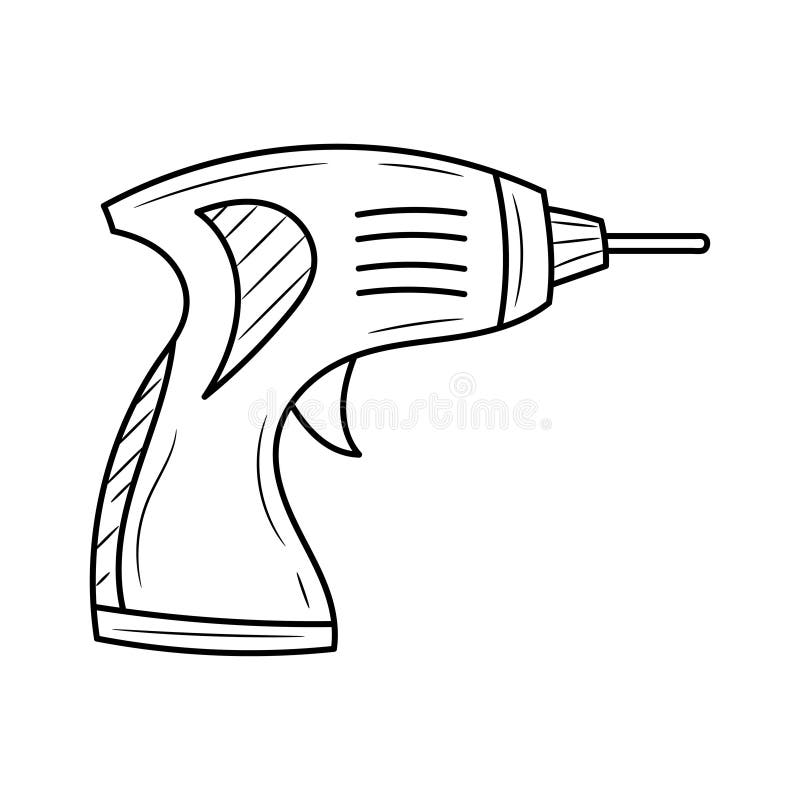 Drilling Machine Vector Illustration with Simple Hand Drawn Style Stock ...