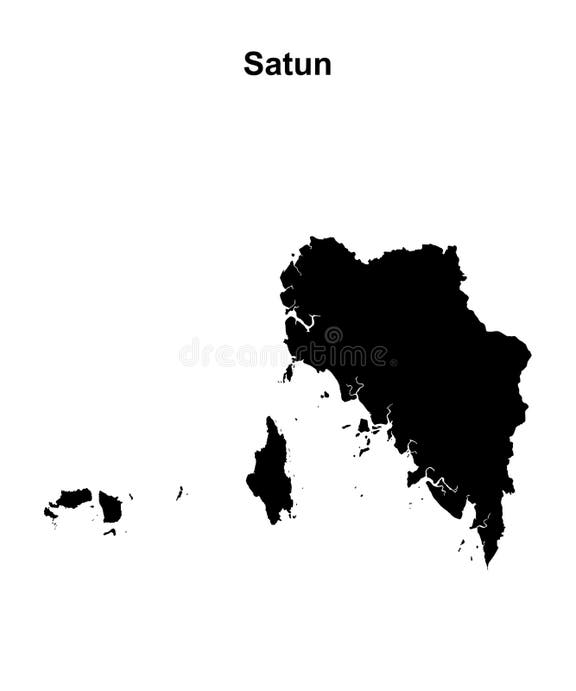 Satun outline map stock vector. Illustration of design - 360660188