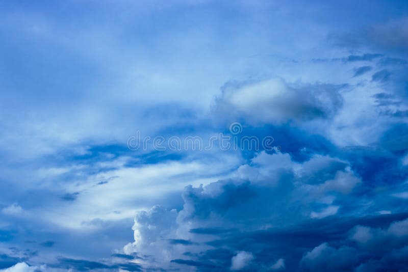 Saturated Blue Sky with Heavy Clouds Stock Photo - Image of pattern ...