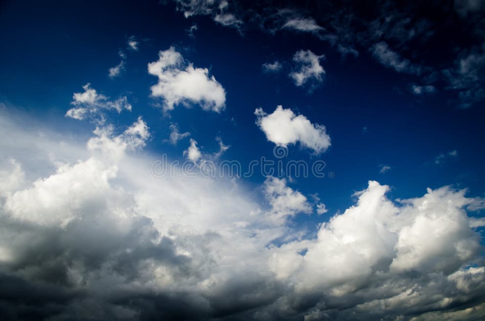 Saturated Clouds in the Blue Sky Stock Image - Image of danger, nature ...