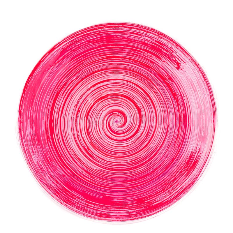 Saturated Pink Plate on the White Background Stock Image - Image of ...