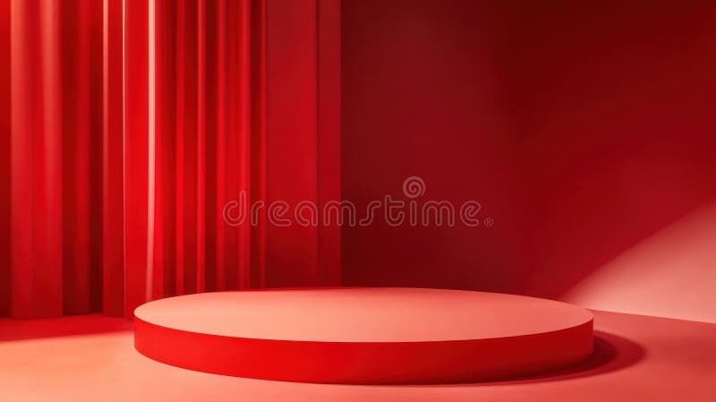 Saturated Red Abstract 3D Interior Stock Image - Image of composition ...
