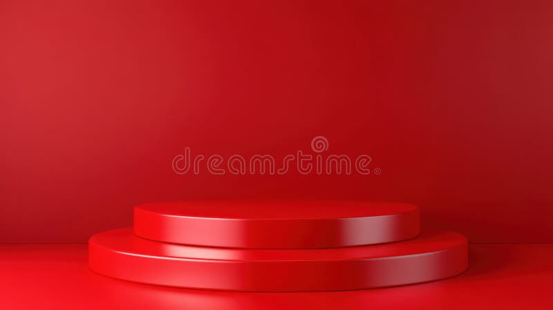 Saturated Red Abstract 3D Interior Stock Photo - Image of perfection ...