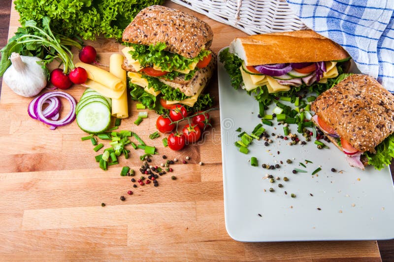 Saturated Theme of Light Lunch with Sandwich Stock Image - Image of ...