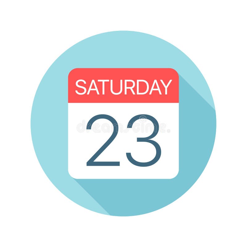 Saturday 23 - Calendar Icon. Vector Illustration of One Day of Week ...