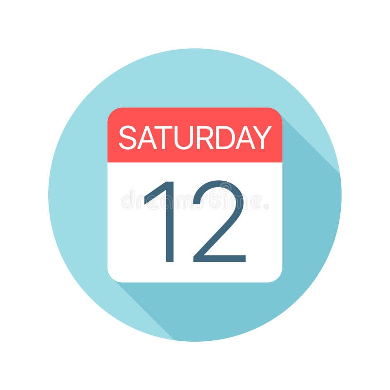 Saturday 12 - Calendar Icon. Vector Illustration of One Day of Week ...
