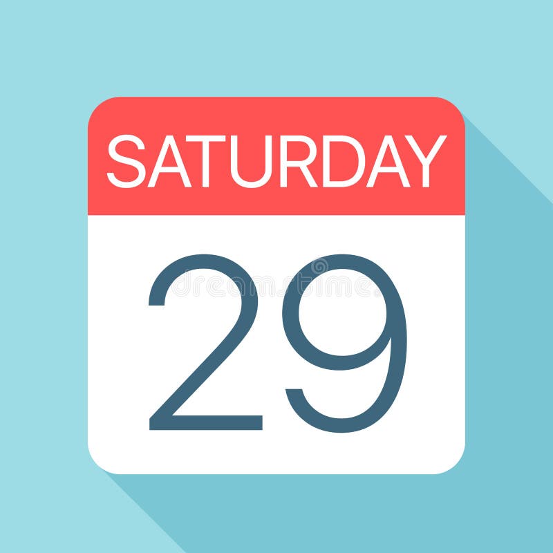 Saturday 29 - Calendar Icon. Vector Illustration of Week Day Paper Leaf ...