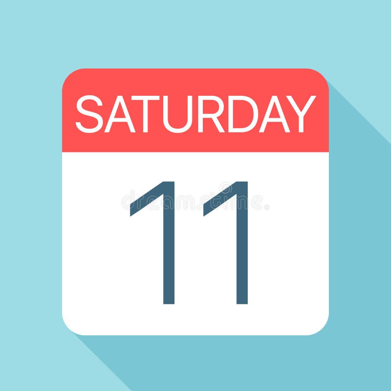 Saturday 11 - Calendar Icon. Vector Illustration of Week Day Paper Leaf ...