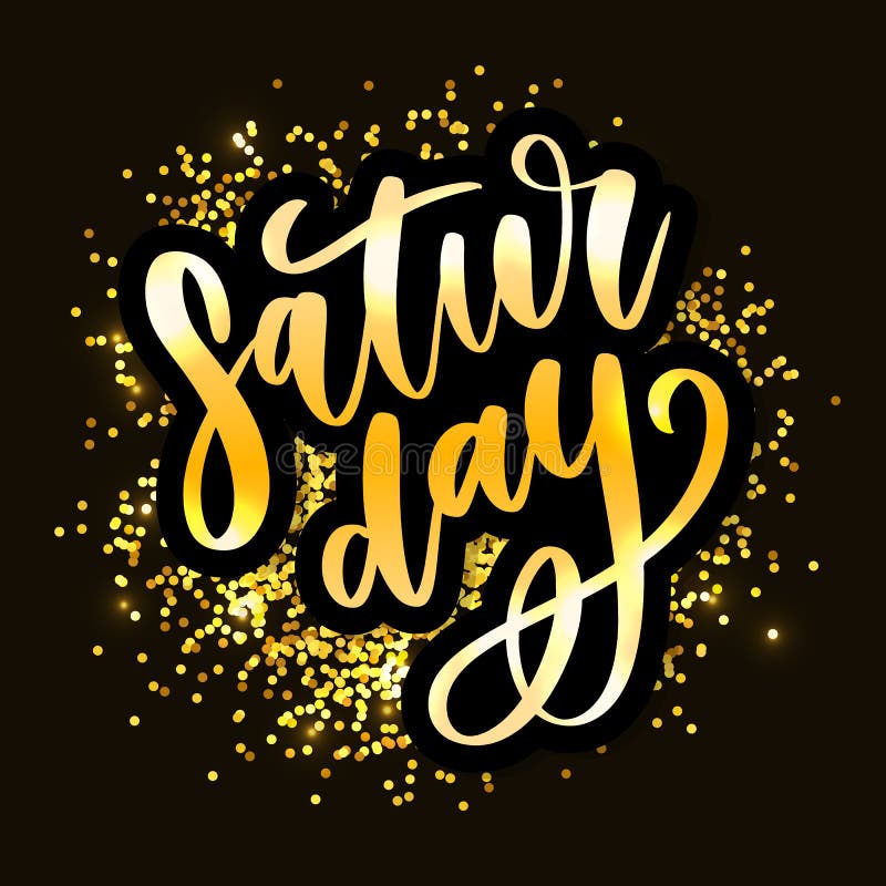 Saturday Logo Template Vector Lettering Calligraphy Text Stock ...