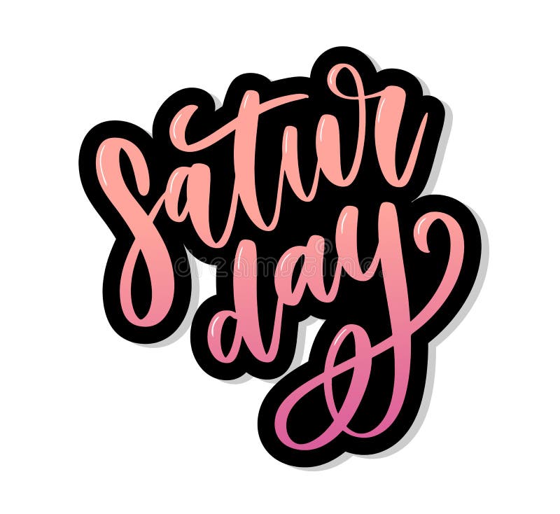 Saturday Logo Template Vector Lettering Calligraphy Text Stock ...