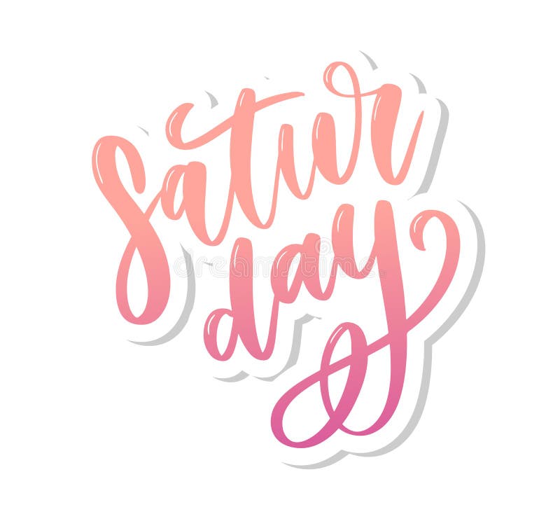 Saturday Logo Template Vector Lettering Calligraphy Text Stock ...