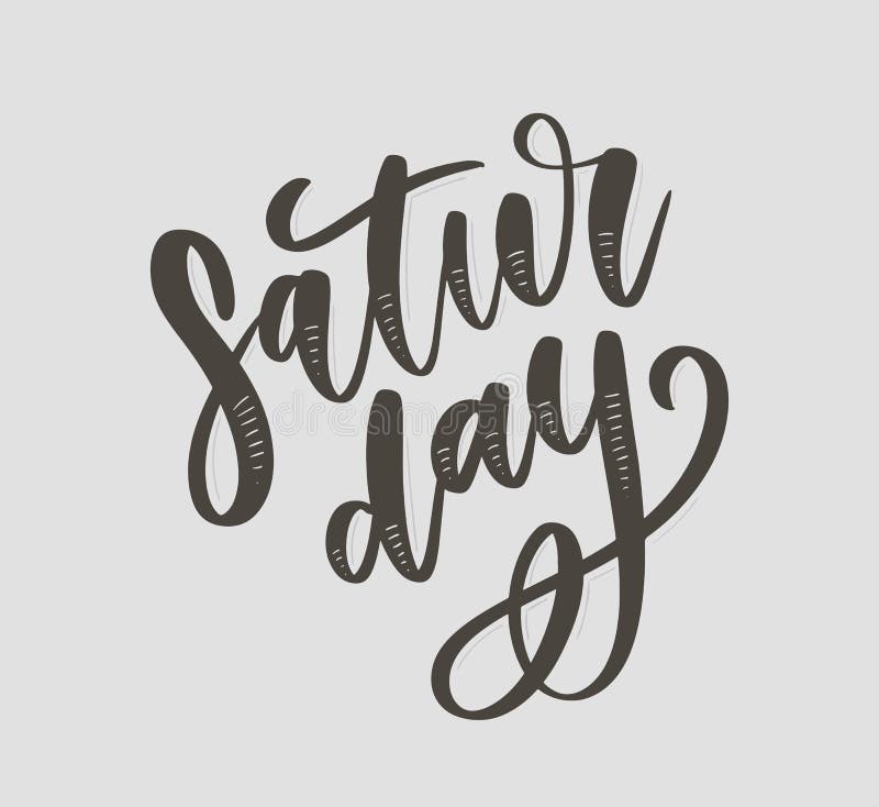 Saturday Logo Template Vector Lettering Calligraphy Text Stock ...