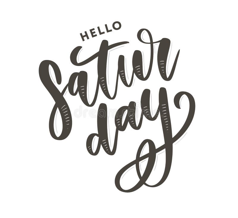 Saturday Logo Template Vector Lettering Calligraphy Text Stock Vector ...