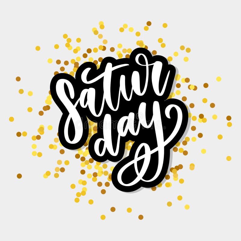 Saturday Logo Template Vector Lettering Calligraphy Text Stock ...