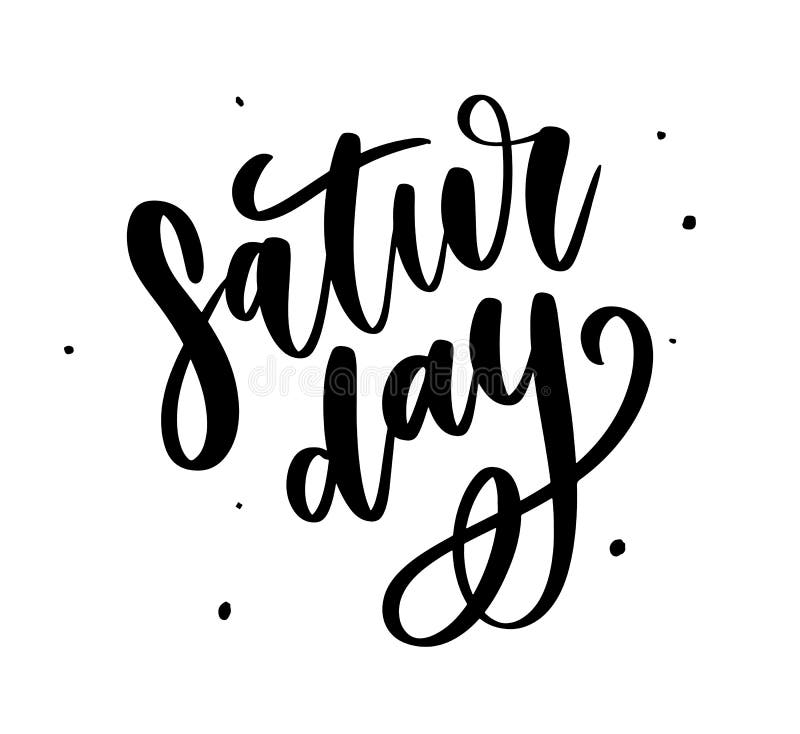 Saturday Logo Template Vector Lettering Calligraphy Text Stock ...