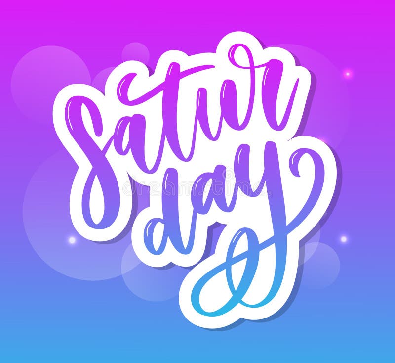 Saturday Logo Template Vector Lettering Calligraphy Text Stock ...