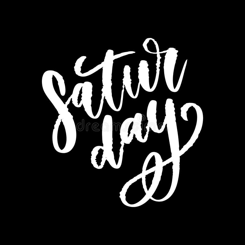 Saturday Logo Template Vector Lettering Calligraphy Text Stock ...