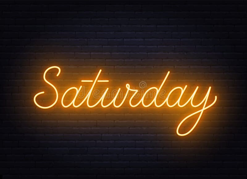 Saturday neon sign stock illustration. Illustration of event - 37583358