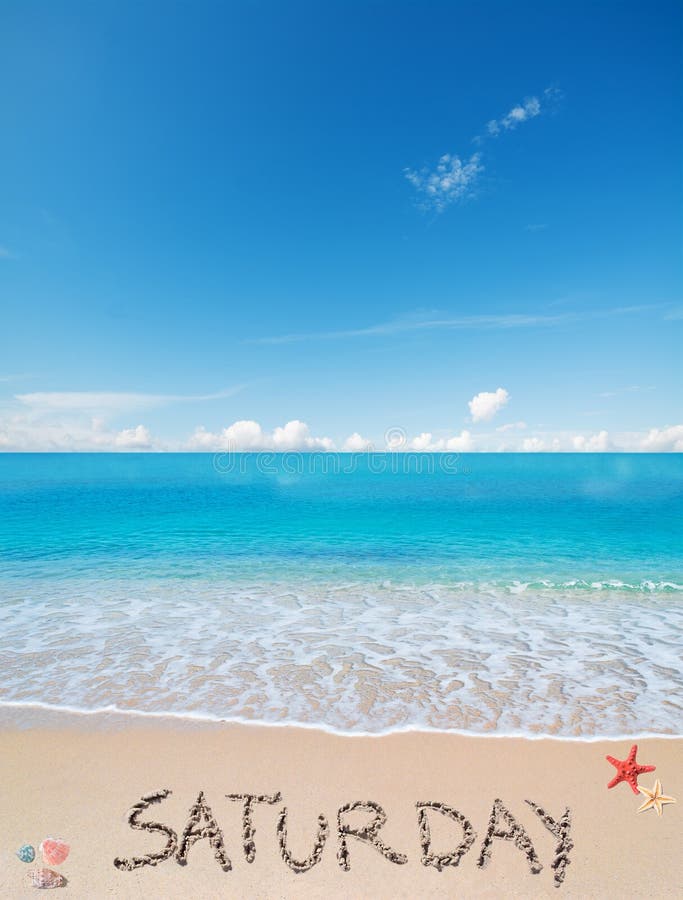 Saturday on a Tropical Beach Under Clouds Stock Image - Image of relax ...