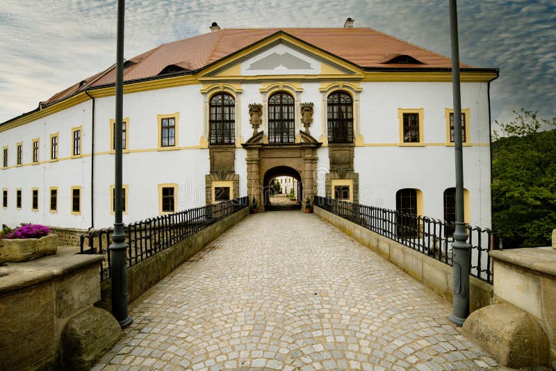 Visit to Decin Castle stock photo. Image of park, lighthouse - 220013152