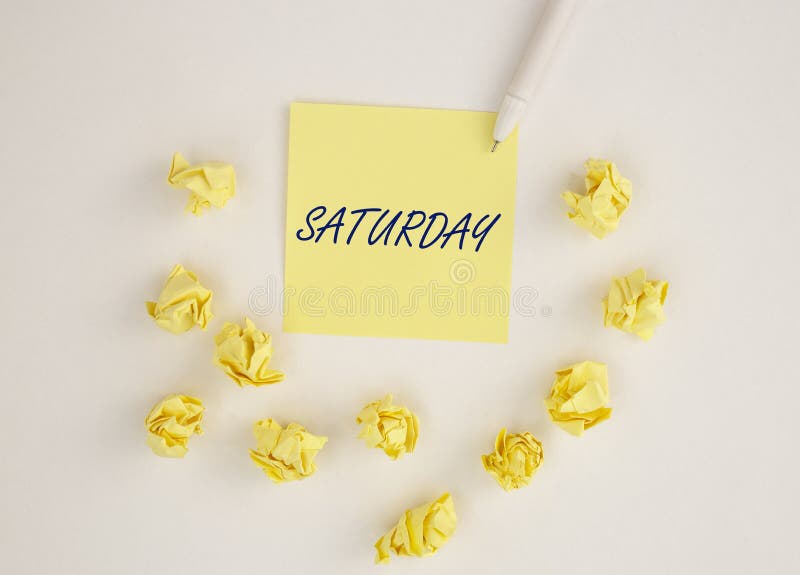 Saturday. Inscription in Window of Torn Paper Stock Photo - Image of ...