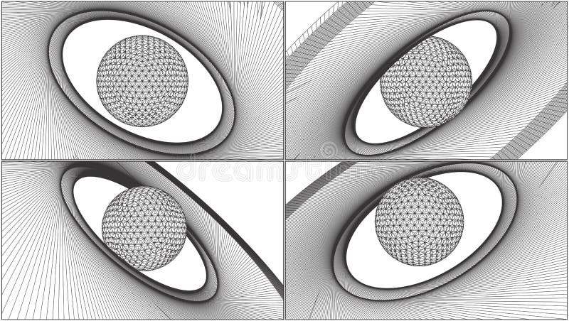 Saturn Abstract Wire Frame Surface Planet Vector Stock Vector ...