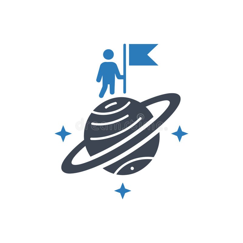 Saturn Explorer Icon stock illustration. Illustration of space - 361911898