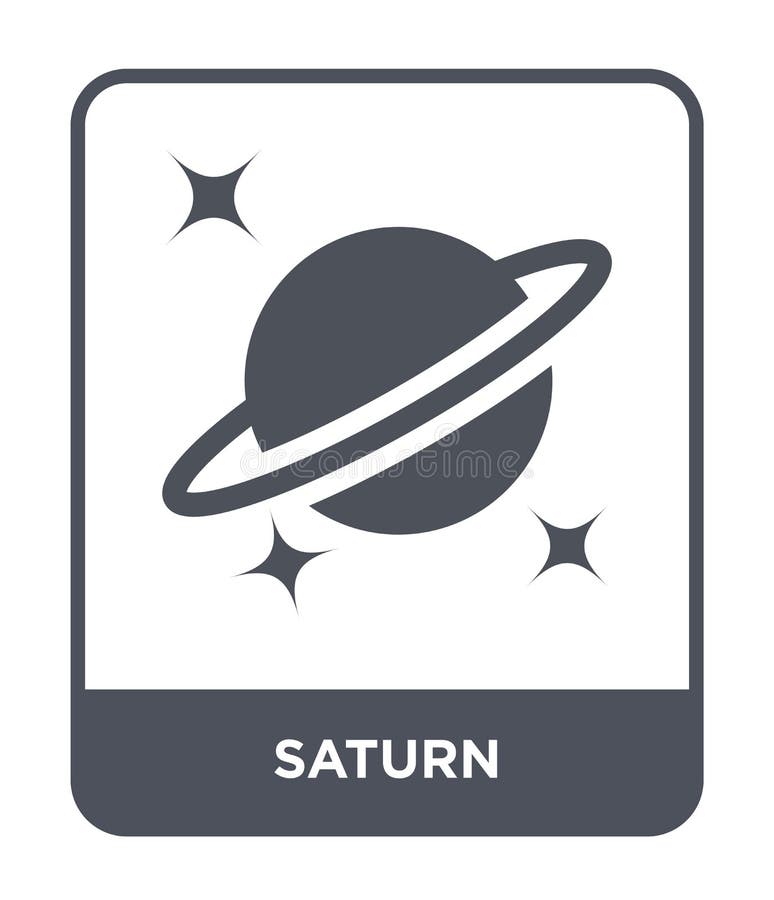 Saturn Icon in Trendy Design Style. Saturn Icon Isolated on White ...