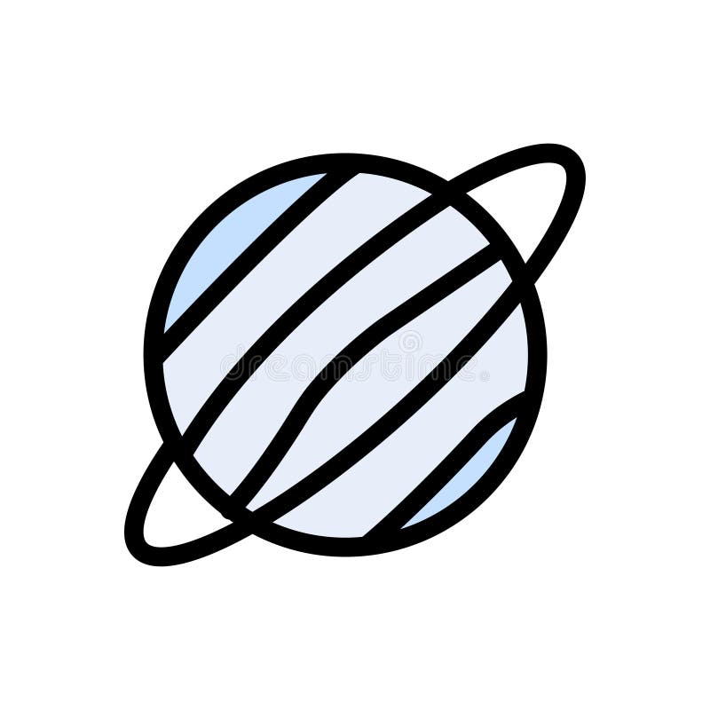 Saturn Vector Line Colour Icon Stock Vector - Illustration of star ...