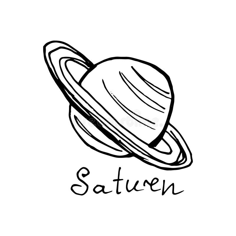 Saturn Illustration in Doodle Style. Vector Sketch Illustration ...