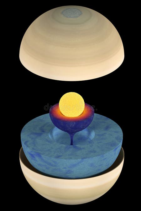 Saturn Inner Structure for Illustration and Science Stock Illustration ...